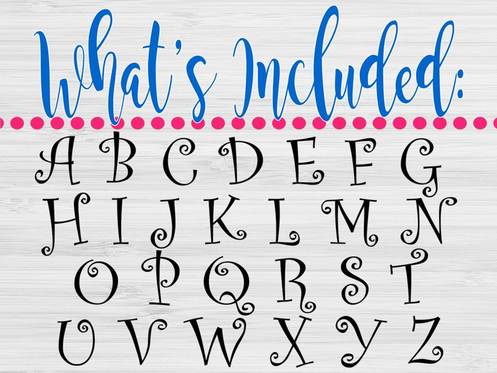 Curlz Font Design File, Silhouette Studio, Cricut, Glowforge, Dxf Files ...