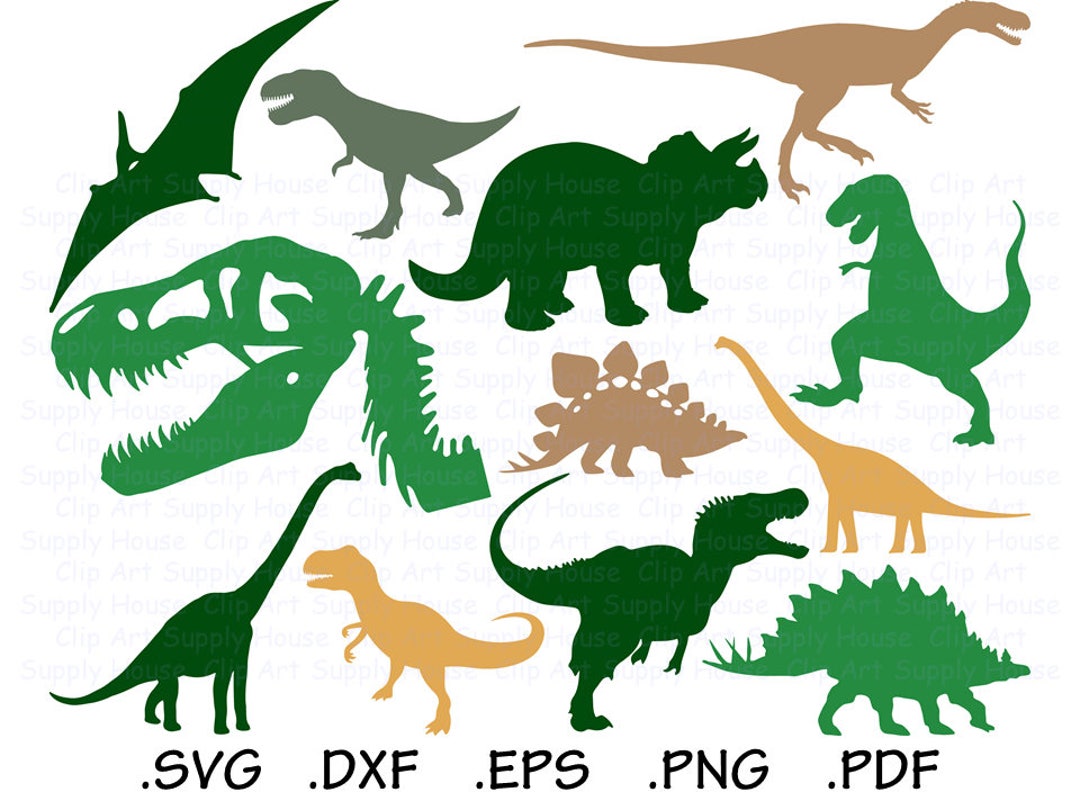 Dinosaur SVG, T-rex Clipart, Dinosaur Vector, Silhouette and Cricut ...
