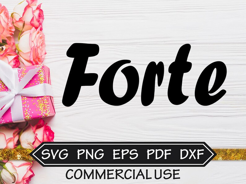 Forte Font Design Files For Use With Your Silhouette Studio | Etsy
