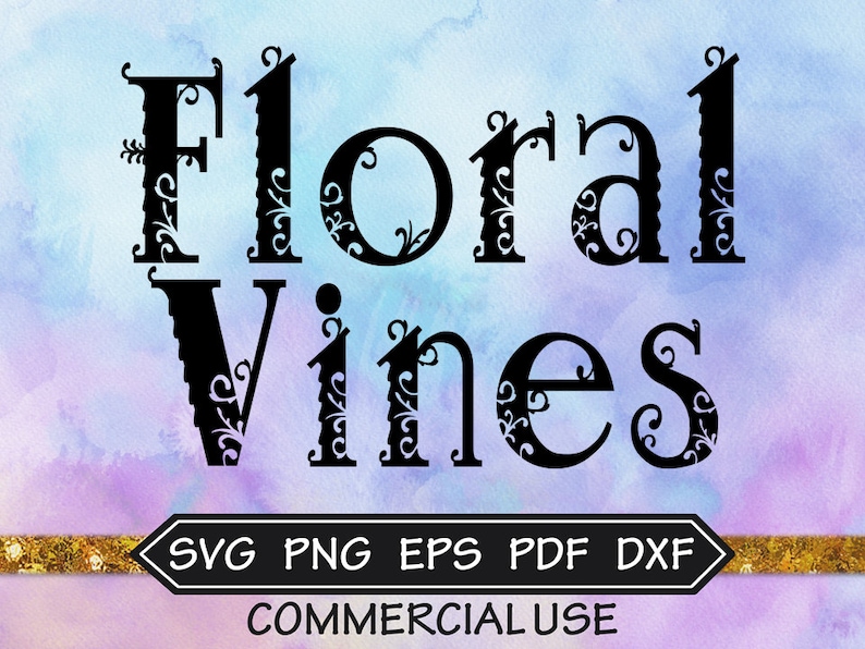 Floral Vines Font Design Files for Use With Your Silhouette or - Etsy