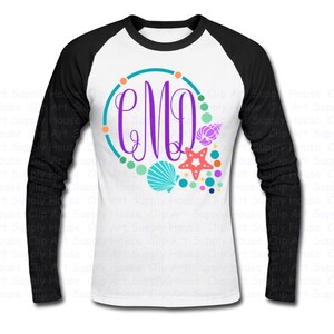 Sea Shell Circle Monogram SVG Frame Design Files Silhouette - Etsy