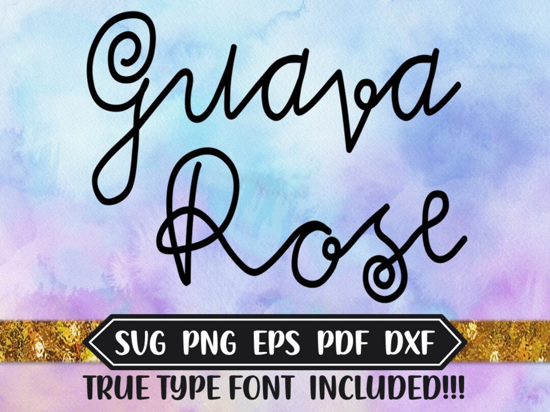 Guava Rose True Type Font Download, SVG Font Alphabet, Design Files for ...