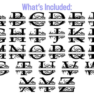 Split SVG Font Design Files, Splint Monogram SVG, Split Letters Svg ...