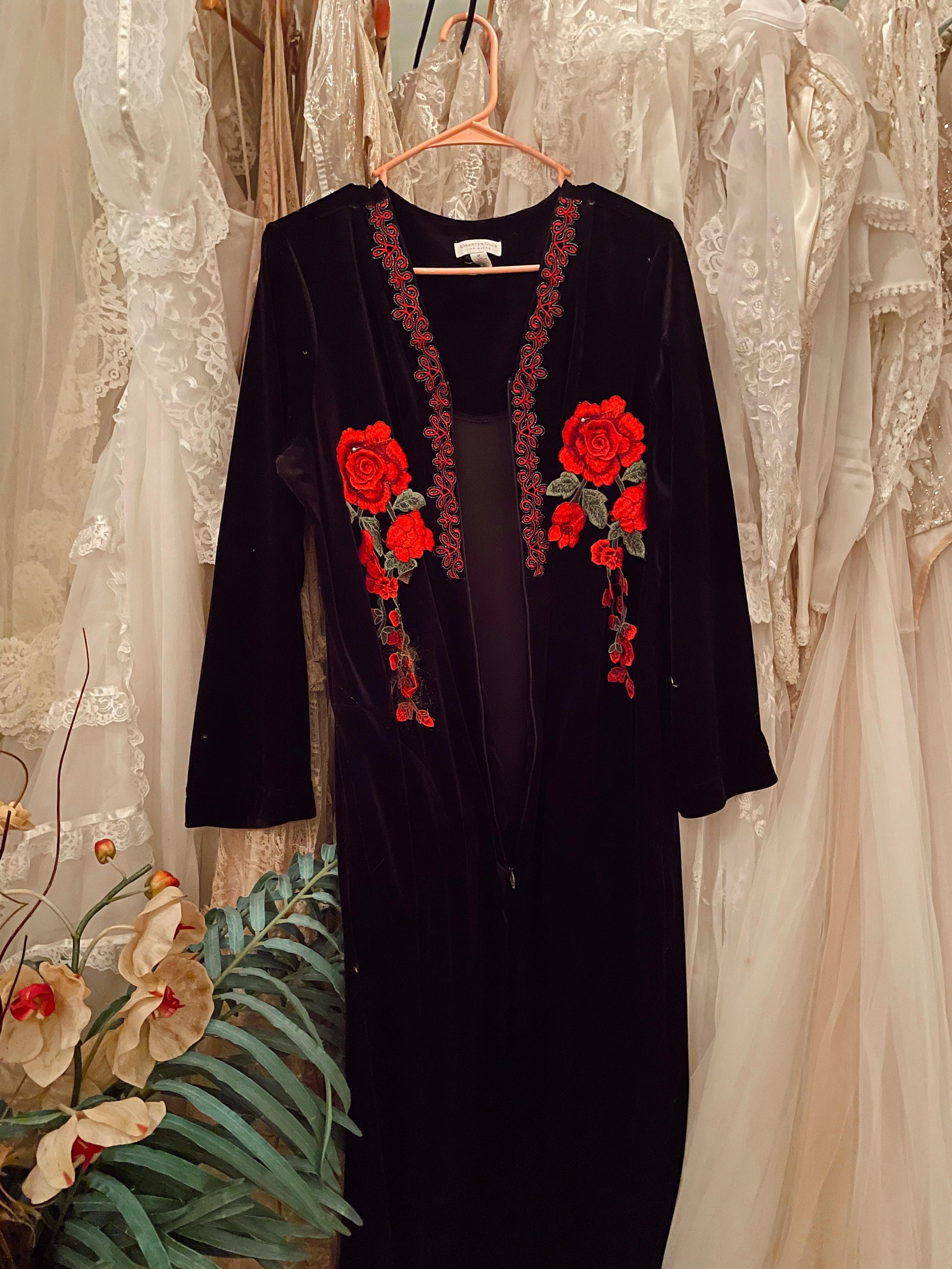 Royal Rose Velvet Robe - Etsy