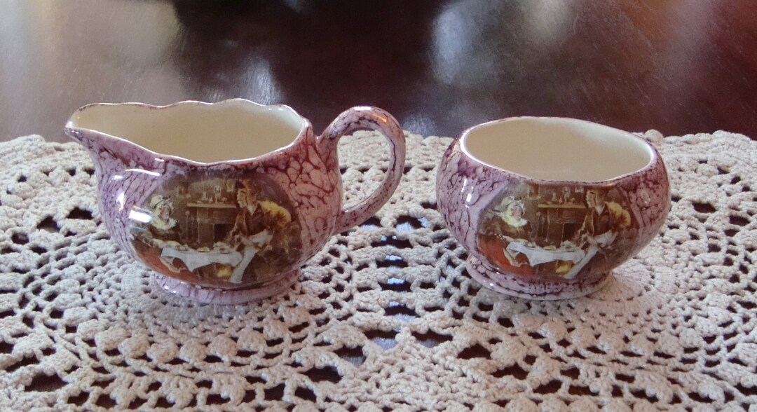 Lancaster Sandland - Hanley England - Vintage Creamer and Sugar Bowl ...