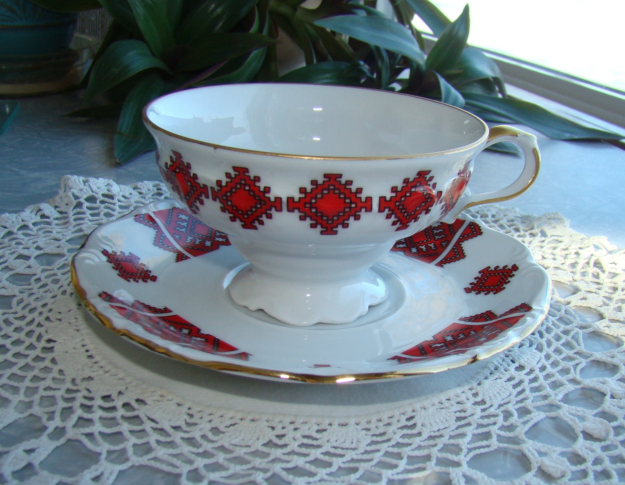 Edelstein Bavaria - Made in Germany - Embossed With Red Design - Etsy