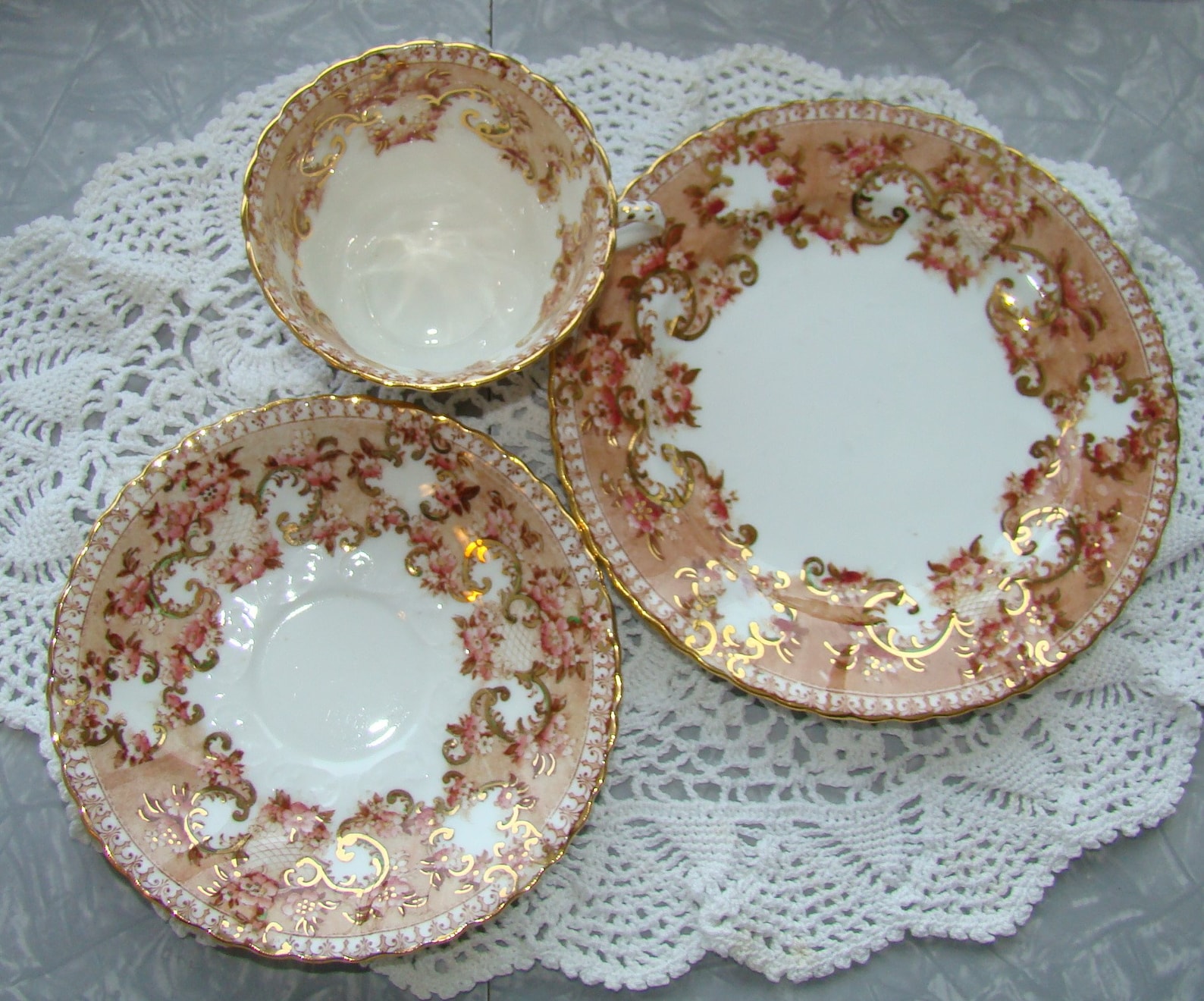 Amazing 1800s Samuel Radford Bone China Trio - Antique Tea Cup, Saucer ...