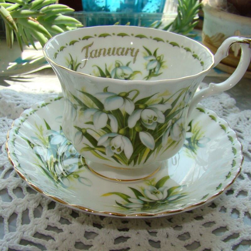 January Tea Cup - Etsy