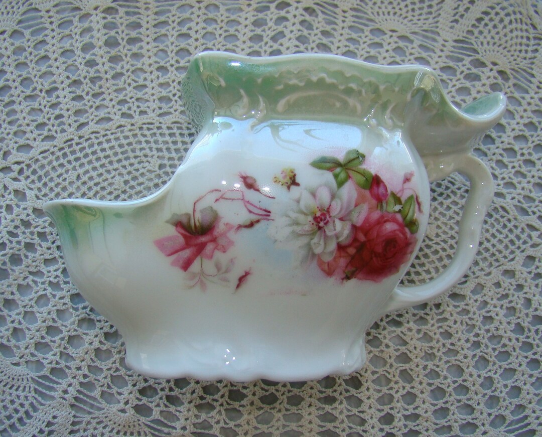 Antique Porcelain Shaving Mug / Scuttle - Germany - Scuttle Style With ...