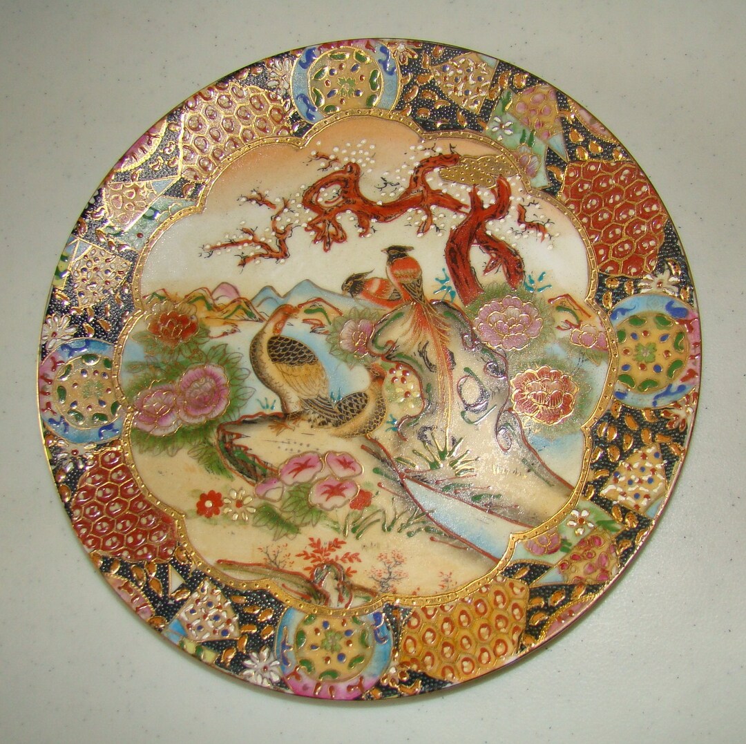 Hand Painted Royal Satsuma - 10" Vintage Decorative Plate - Elaborately ...