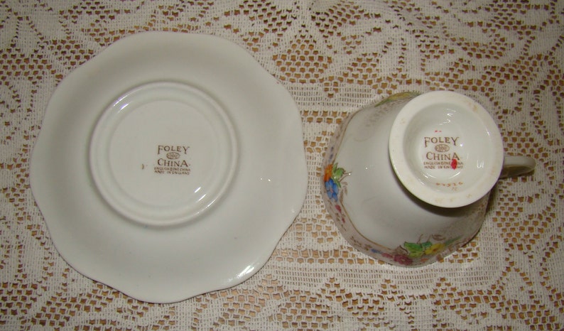 Foley Bone China Made in England - Vintage Tea Cup and Saucer ...