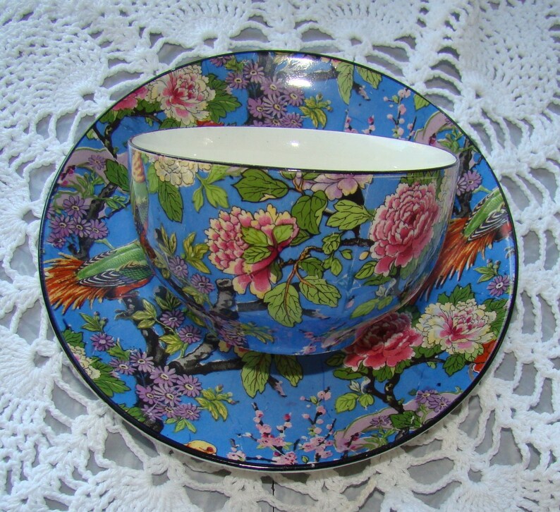 1920s Crown Ducal Vintage Tea Cup and Saucer Blue - Etsy