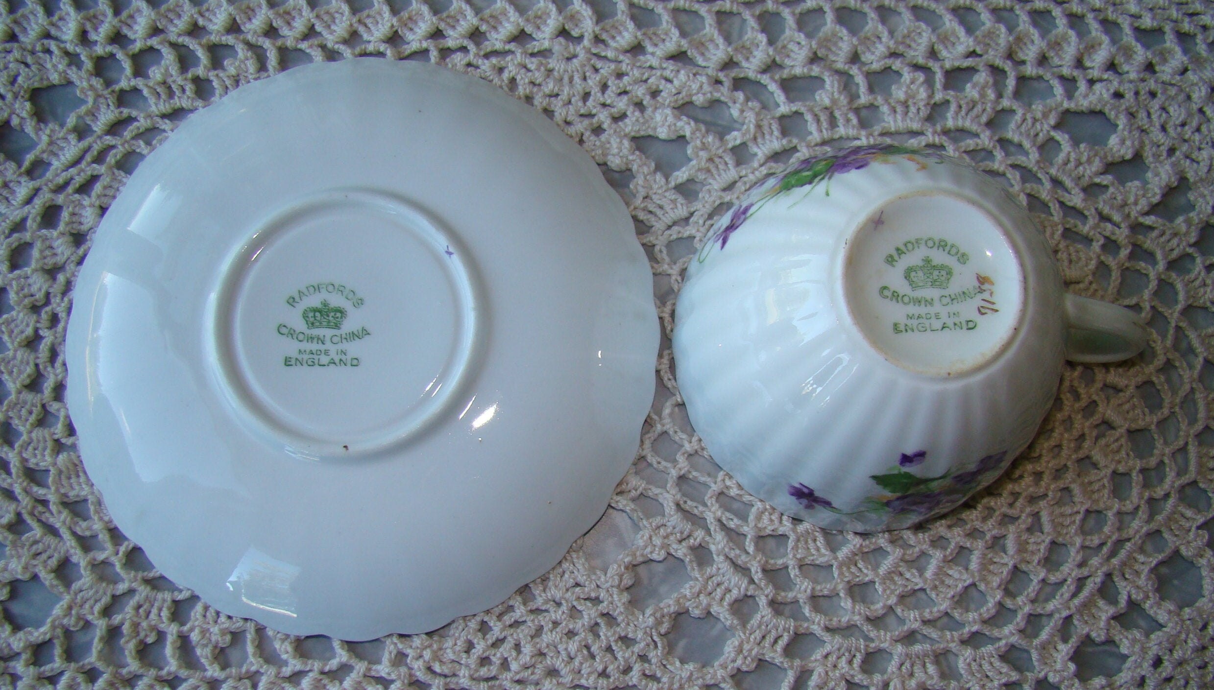 Radfords Crown China Vintage Fluted Tea Cup and Saucer - Etsy