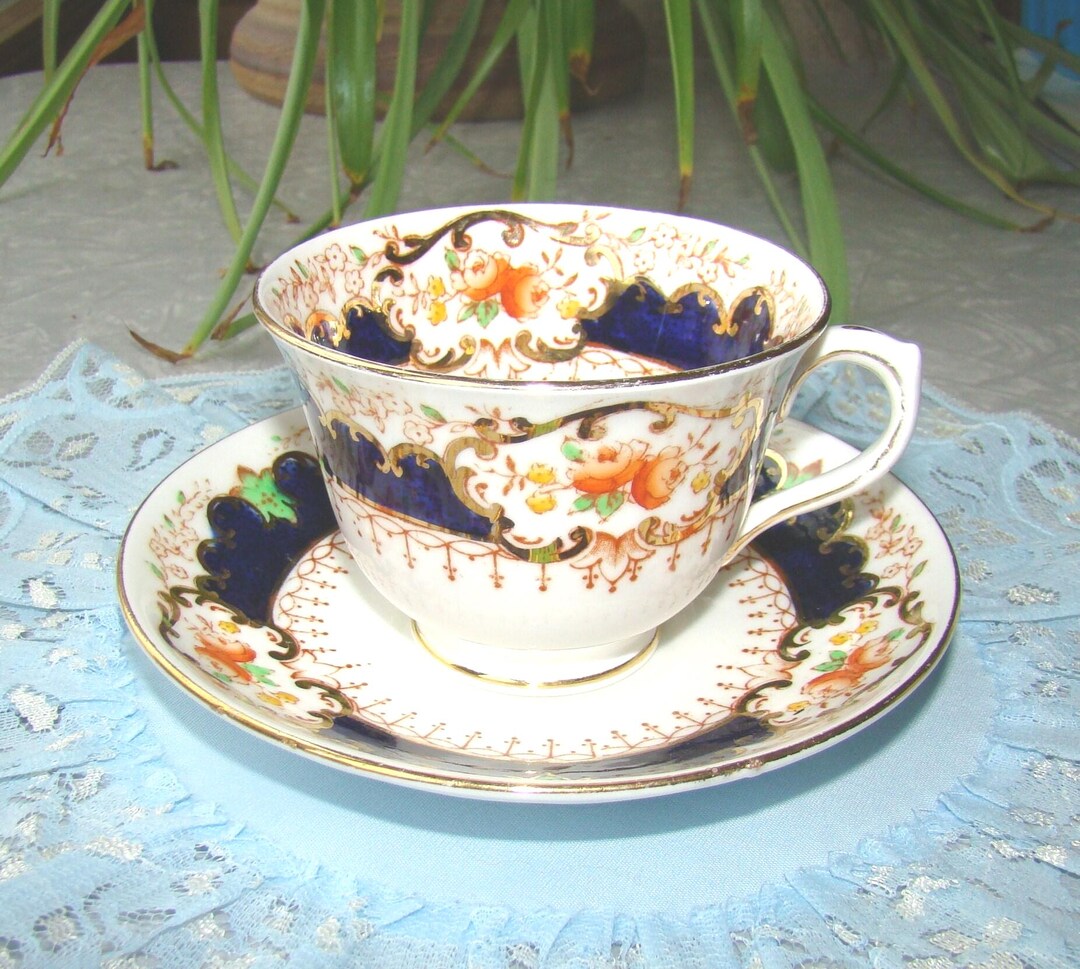 1920s Hand Decorated - Royal Albert Crown - Cobalt With Floral Panels ...