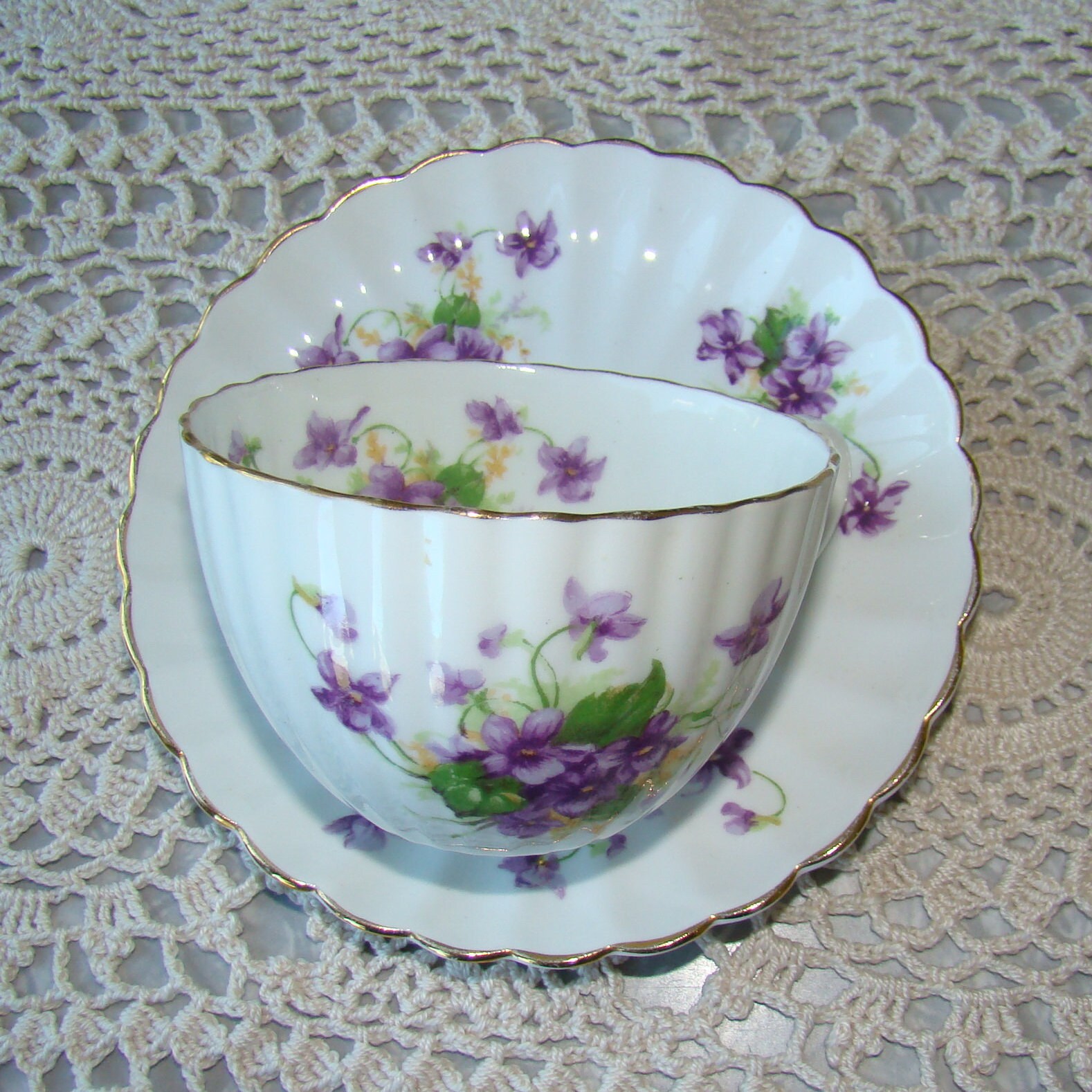 Radfords Crown China Vintage Fluted Tea Cup and Saucer - Etsy