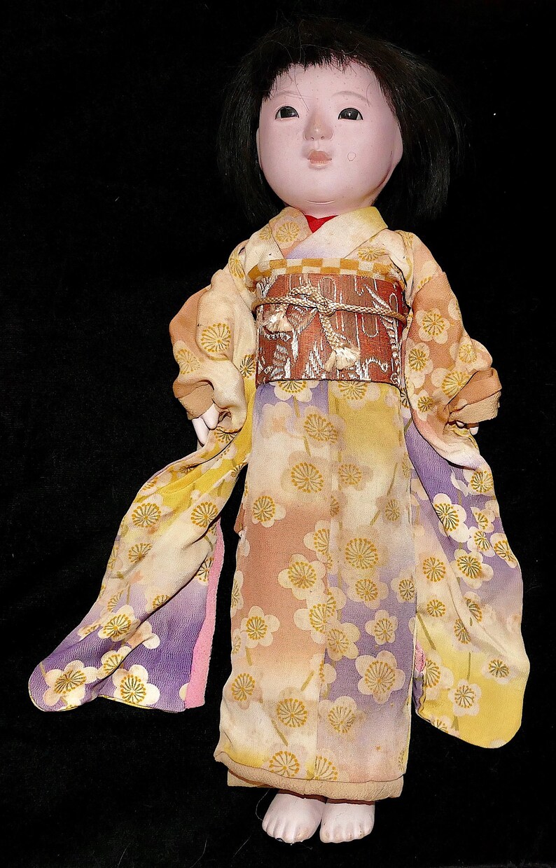 C.1930's Japanese Ichimatsu 市松人形 Torei Ningyo Gofun Girl Doll 13.75 ...