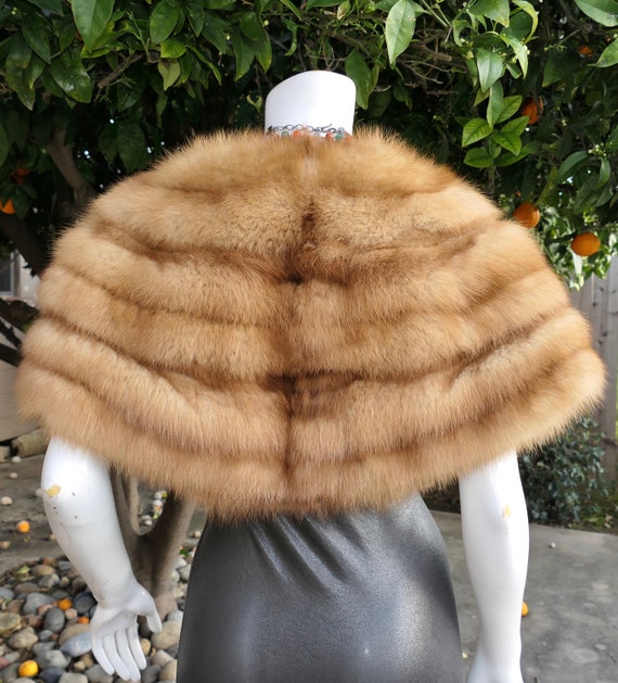 Genuine Golden Marten Sable Fur Vintage Stole Wrap Sh… - Gem