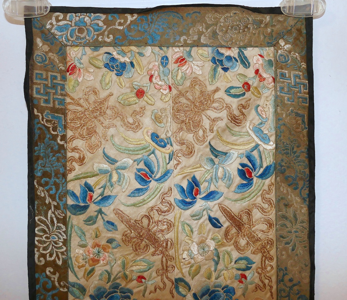 Authentic Chinese Hand Embroidered Forbidden Stitch Sleeve Band Textile ...