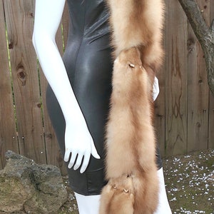 Genuine Marten Sable Three Full Large Pelts Long Lavish Boa Wrap Scarf ...