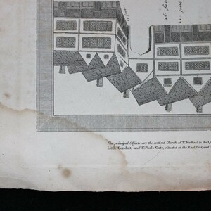C'1814 Map of Cheapside, London 1585 After R. Treswell Engraved by B ...