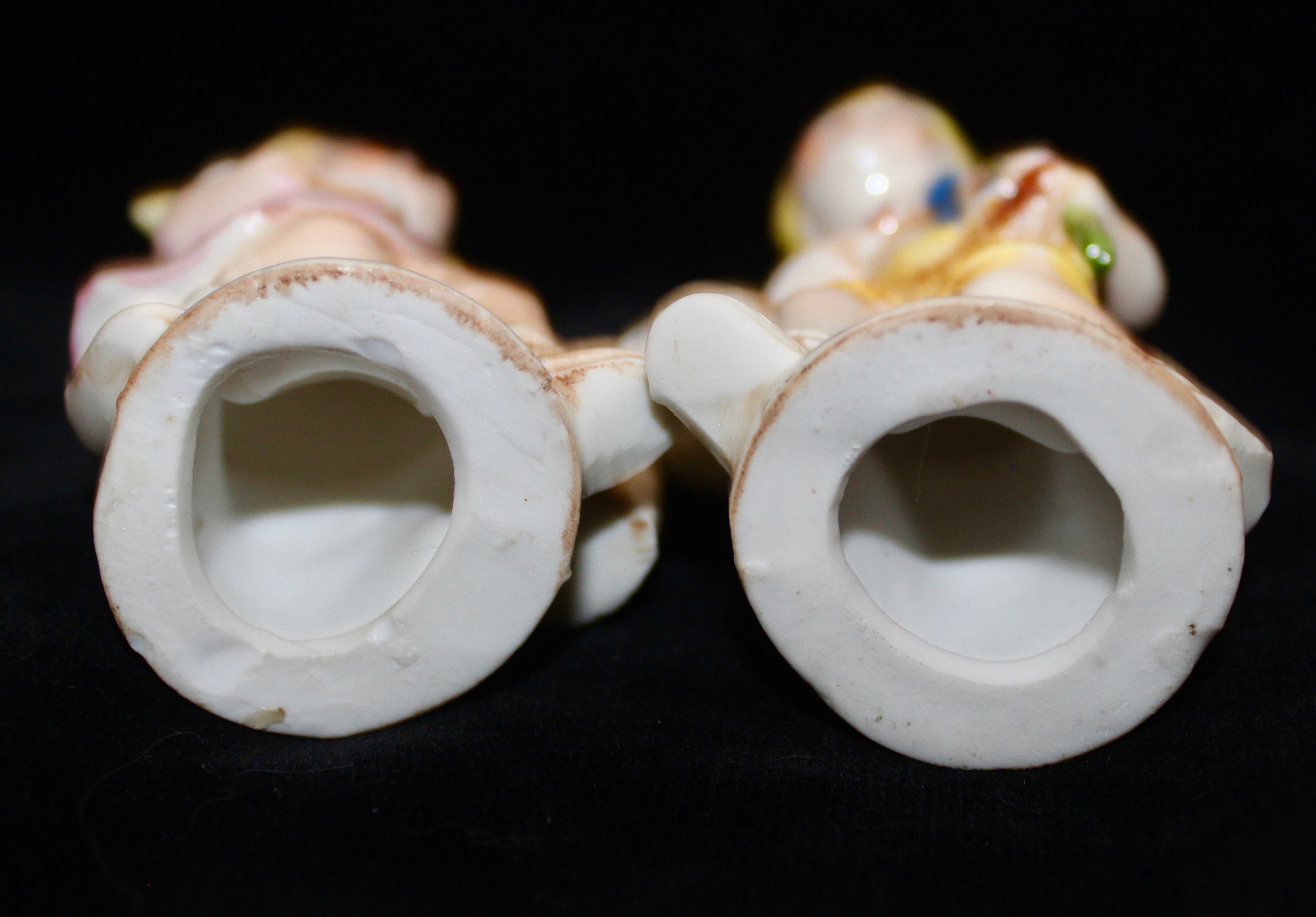 Pair of Antique GERMAN Miniature Boy & Girl Porcelain Figurines Marked ...