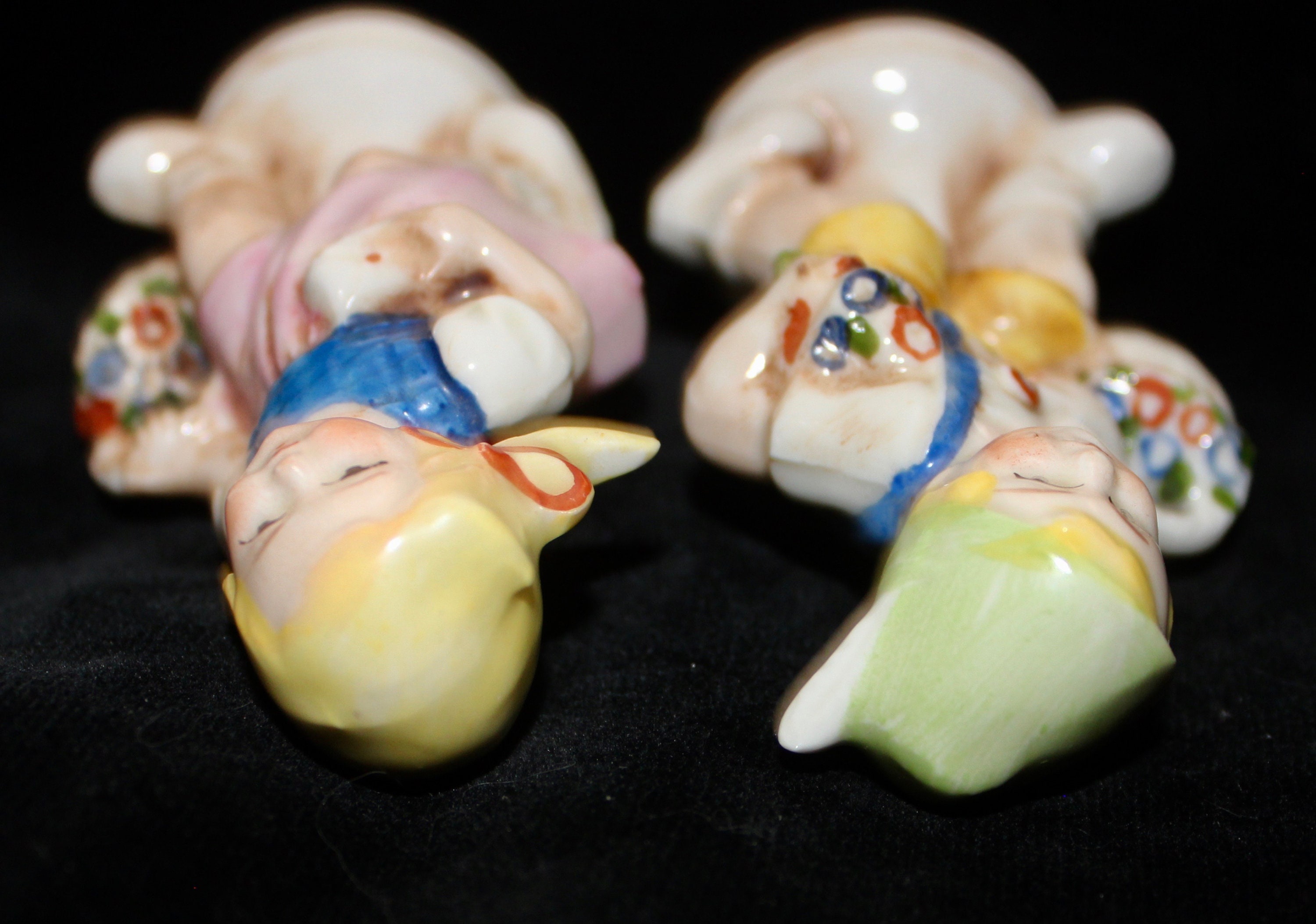 Pair of Antique GERMAN Miniature Boy & Girl Porcelain Figurines Marked ...