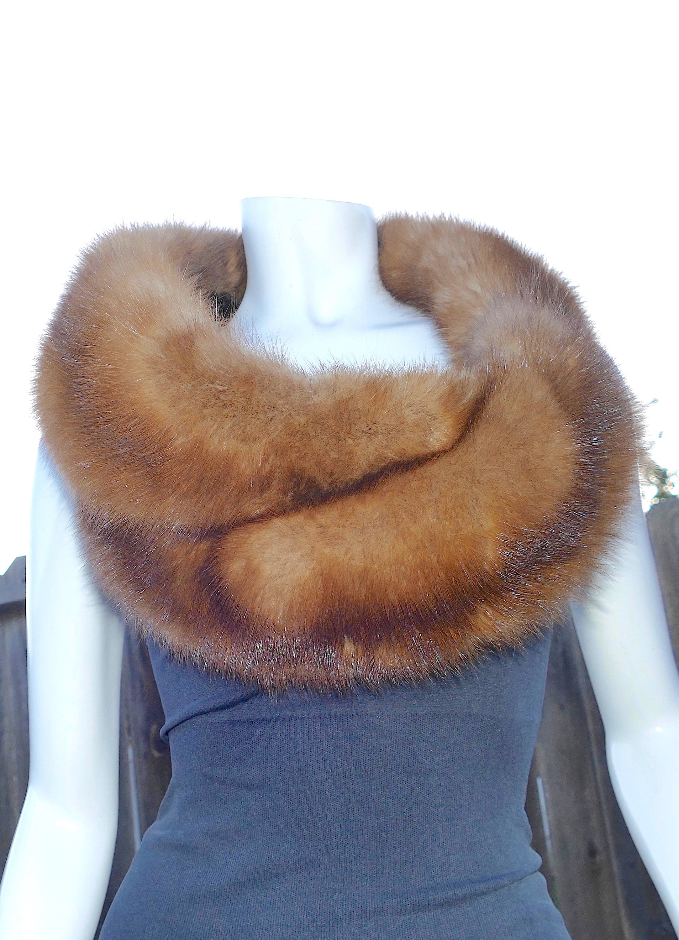 Luxury Real Marten Sable Fur Long 43.5" Vintage Scarf Wrap Boa Stole ...