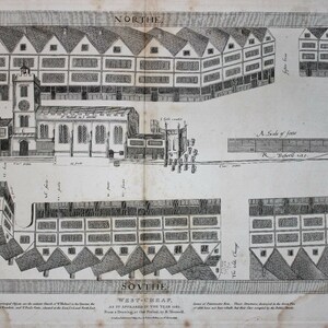C'1814 Map of Cheapside, London 1585 After R. Treswell Engraved by B ...
