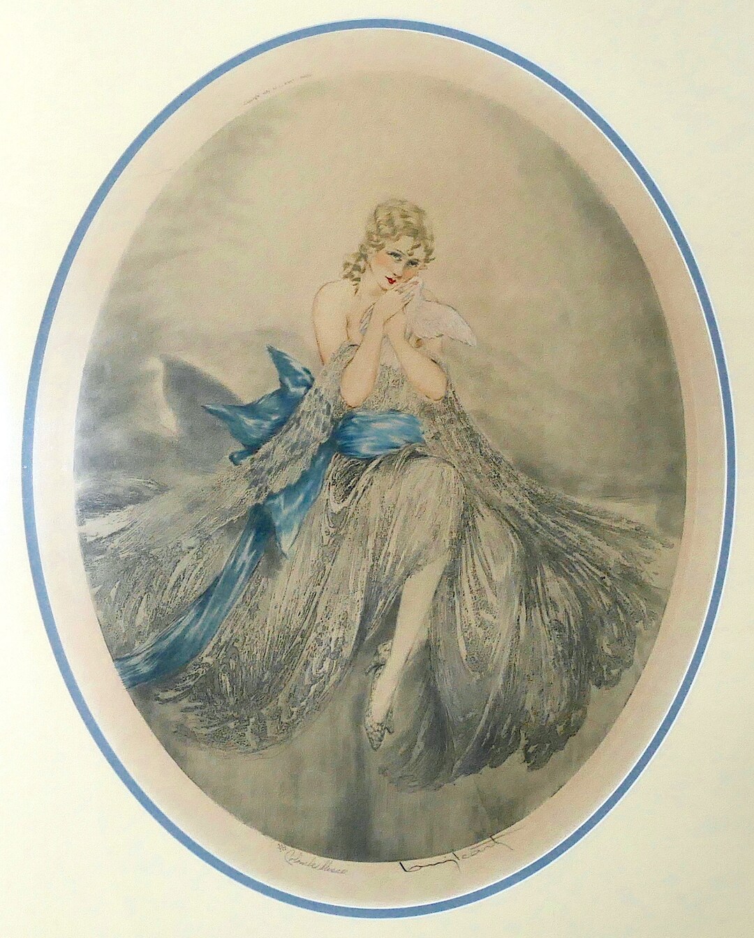 C1927 LOUIS ICART French (1888-1950) Paris Etching Aquatint "hiding ...