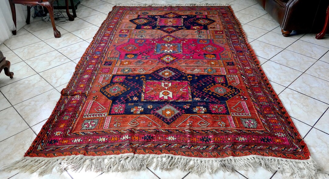 C'19thc-1900s Antique Tribal Soumak Sumac Caucasian Shahsavan Flat ...
