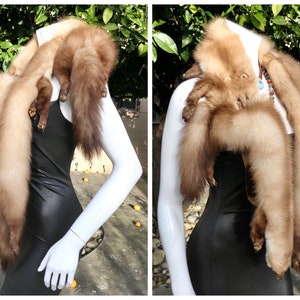 Genuine Marten Sable Three Full Large Pelts Long Lavish Boa Wrap Scarf ...