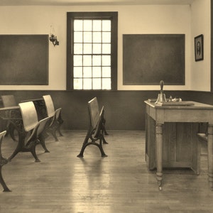 CLASSROOM OF 1850s-fine Art Print, Teacher Gift, Michigan History, Old ...