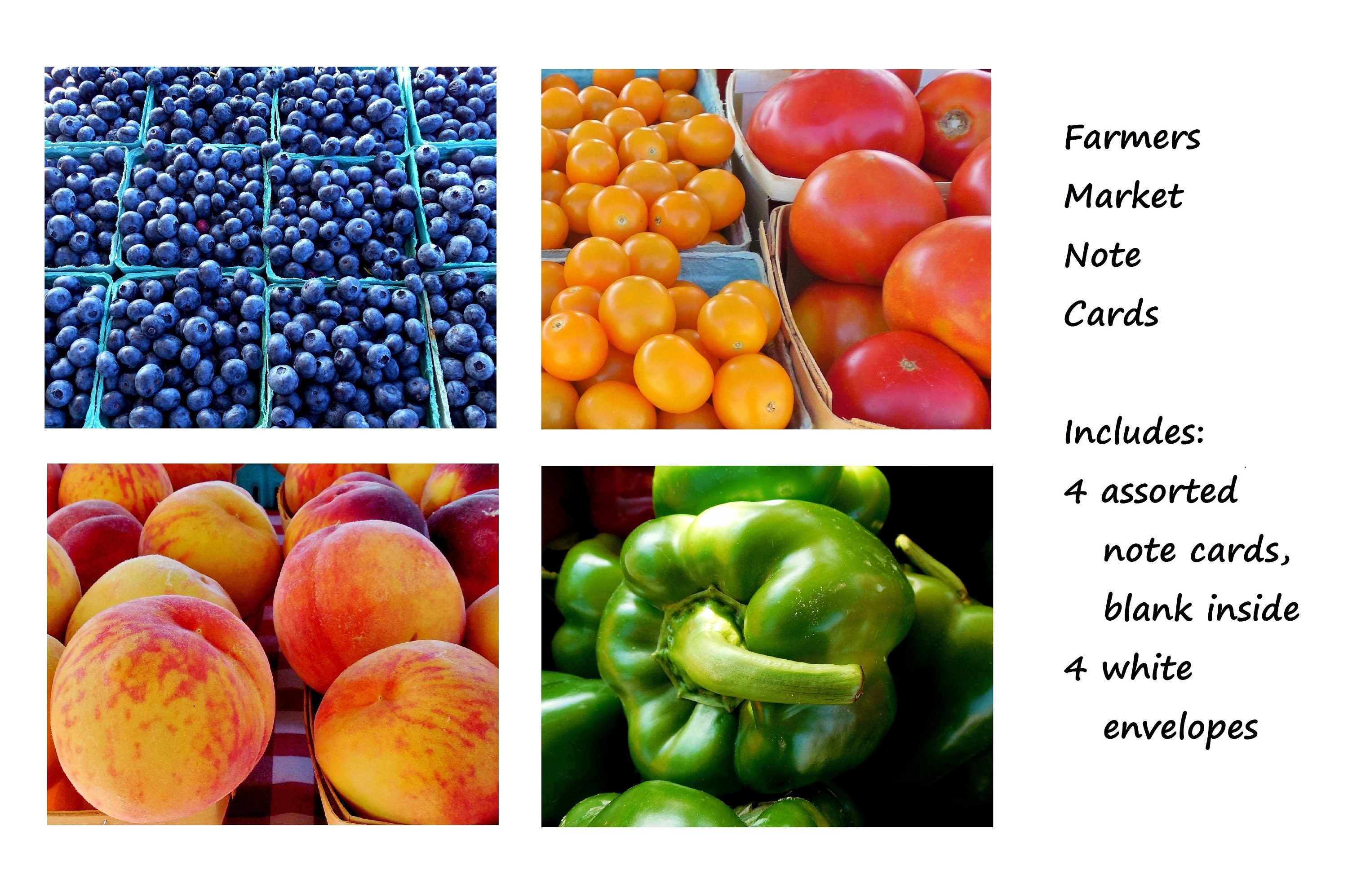 FARMERS MARKET Note Cards-note Card Set, Stationery, Blank Cards, Thank ...