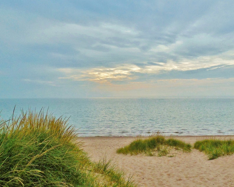 11x14 LAKE MICHIGAN Haze-fine Art Print, Beach Photography, Michigan ...