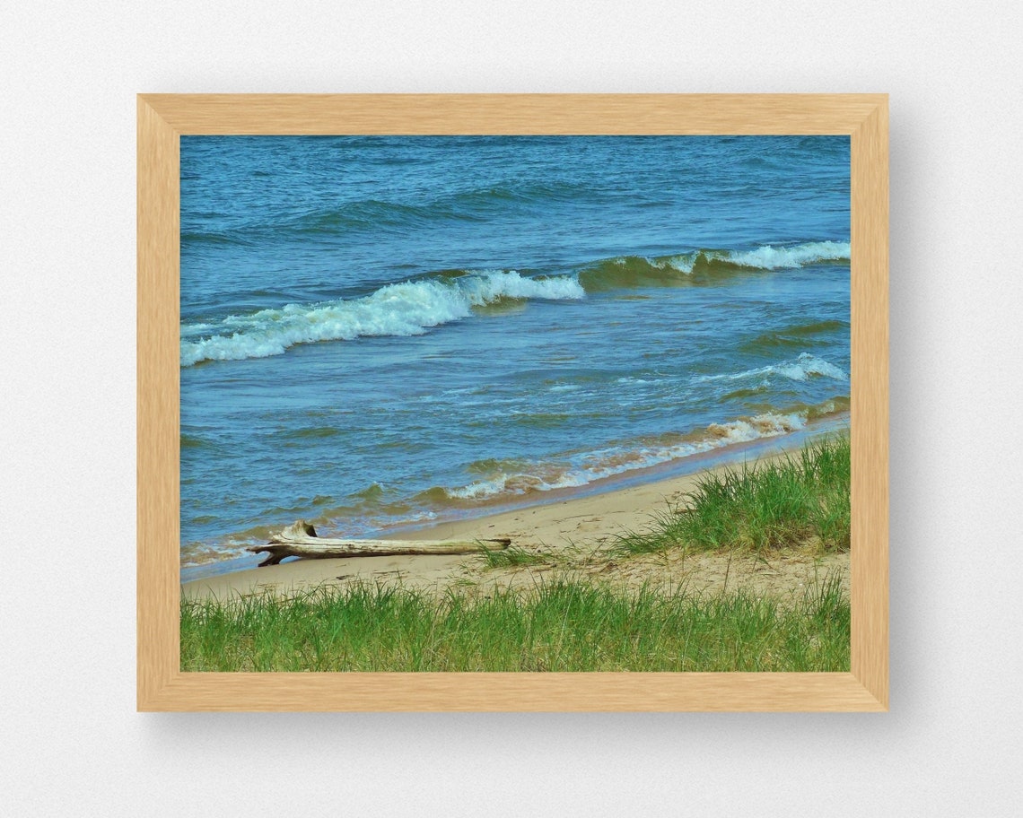 BEACH AT Manistee-fine Art Print, Lake Michigan, Beach Photography ...