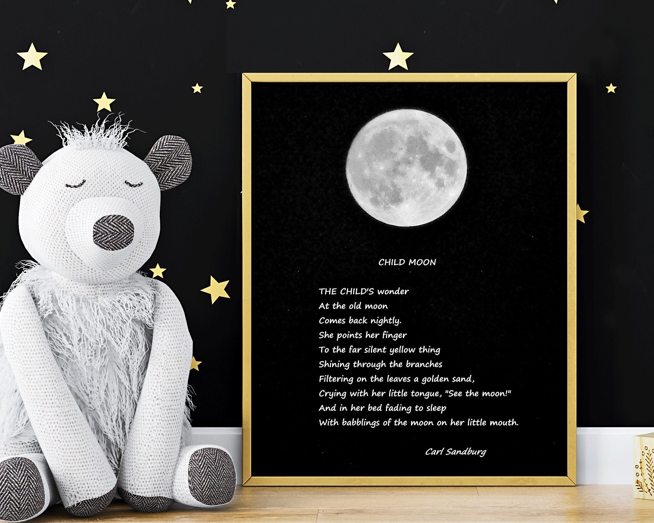 CHILD MOON Vertical-baby Girl, Nursery Decor, Childrens Decor, Moon ...