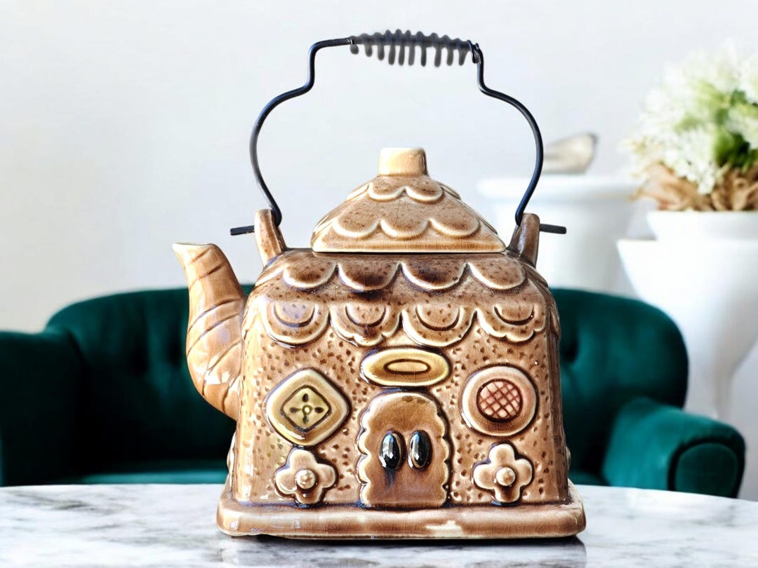 Vintage Made in Japan Gingerbread House Teapot With Wire Handle ...