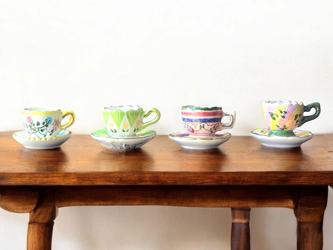 Miniature Tea Cups and Saucers Set - Etsy