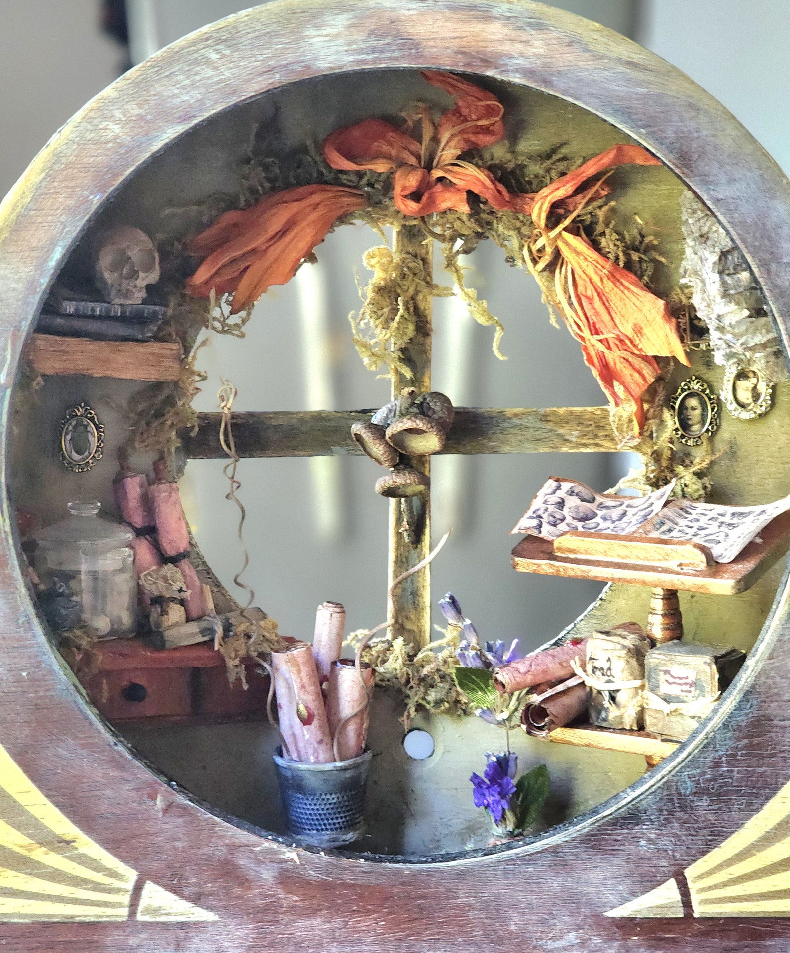 Handmade Vintage Clock Diorama Unique Shadow Box Art, Miniature ...