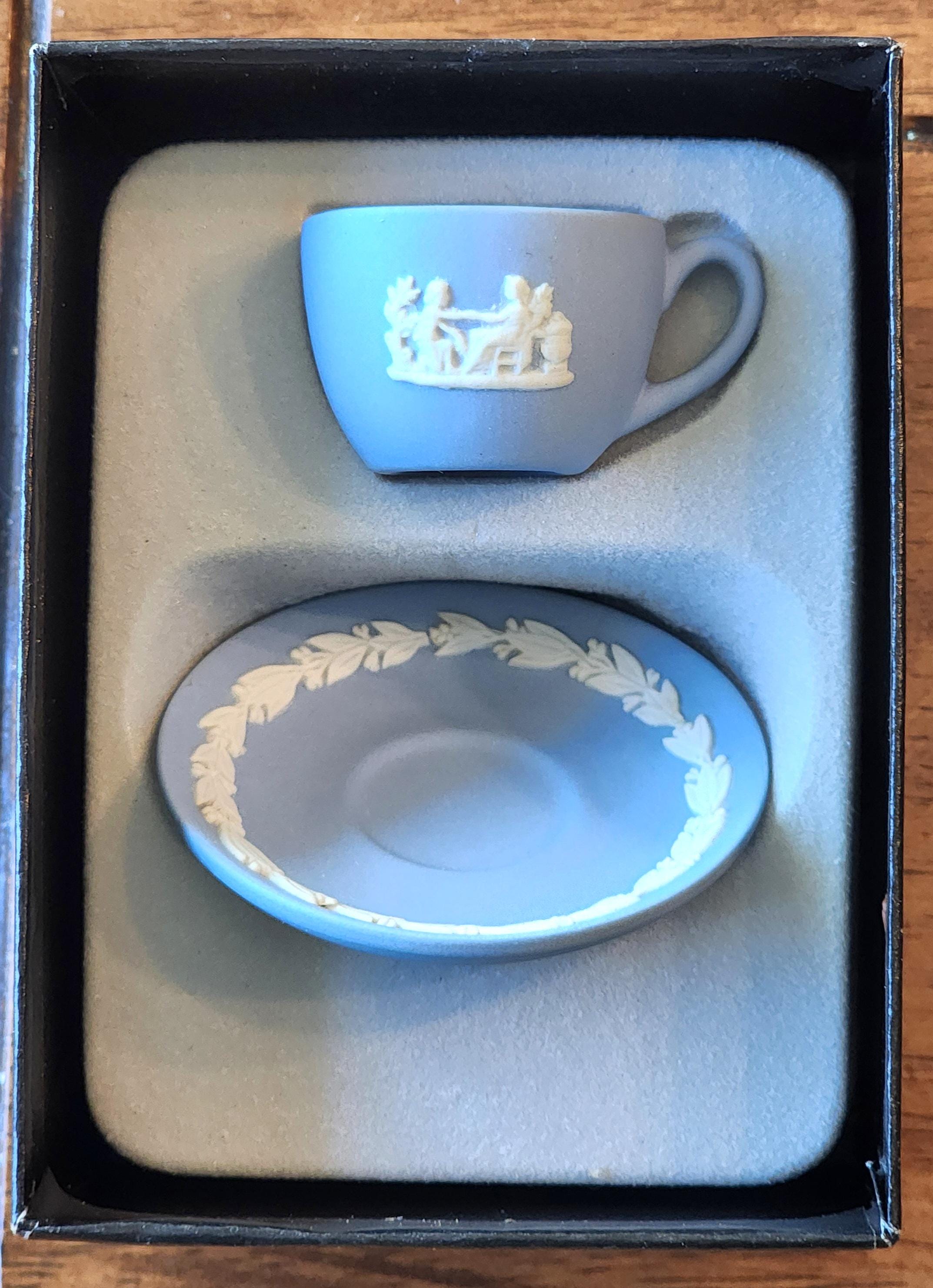 Elegant Blue Jasperware Mini Tea Set Perfect for Tea Lovers Wedgwood ...