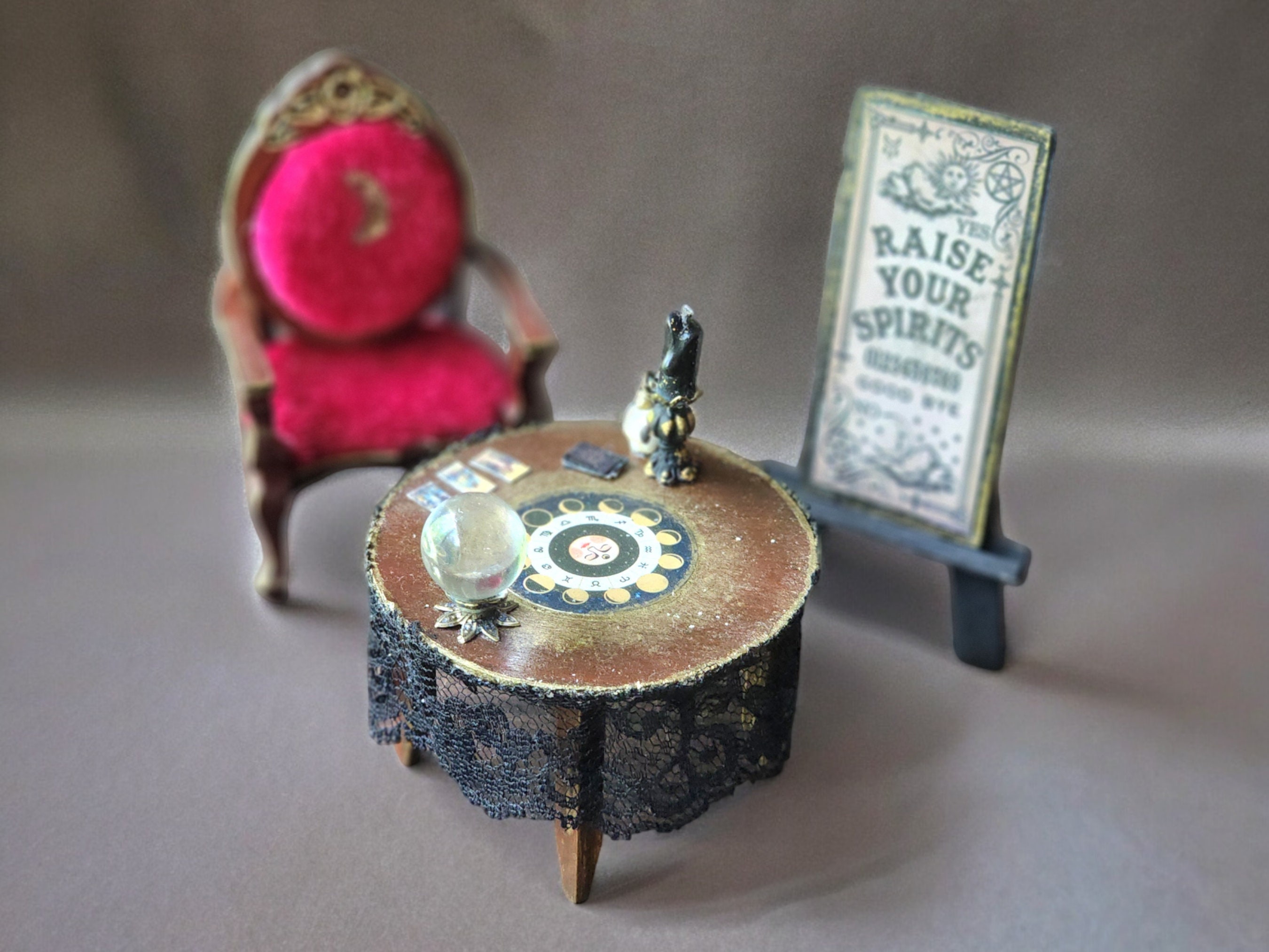 Magical Mini Tarot Table Dollhouse Accessory for Mystical Readings ...