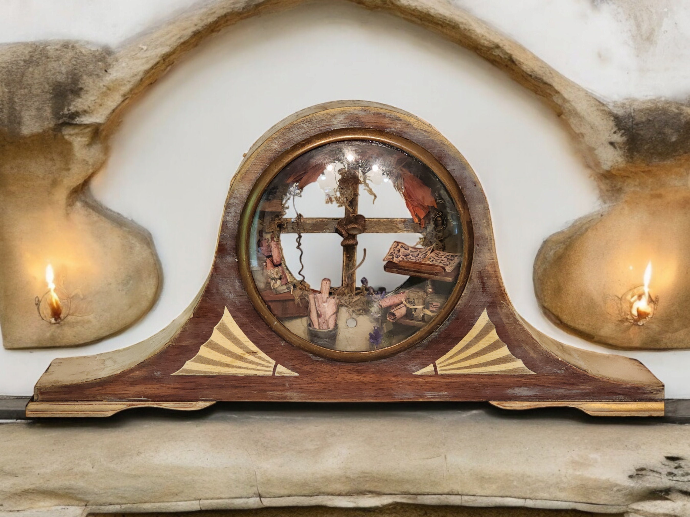 Handmade Vintage Clock Diorama Unique Shadow Box Art, Miniature ...