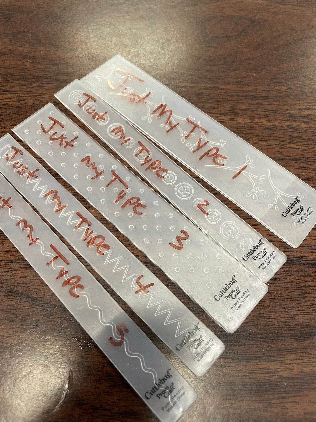 5 Cuttlebug Border Strip Embossing Folders Just My Type Buttons, Wavy ...