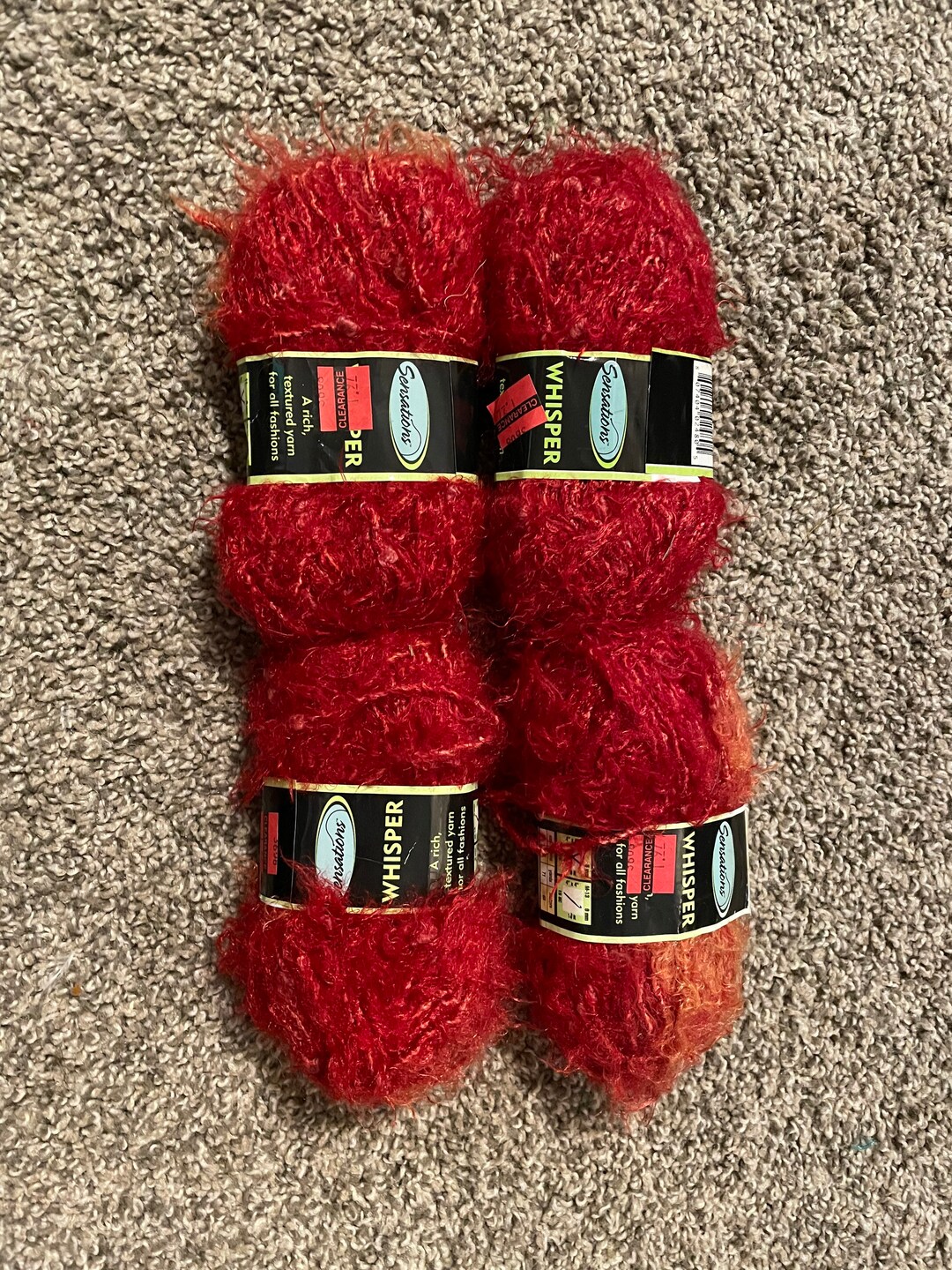 4 Sensations Whisper Wool Nylon Acrylic Yarn “whisper Yarn Red ...