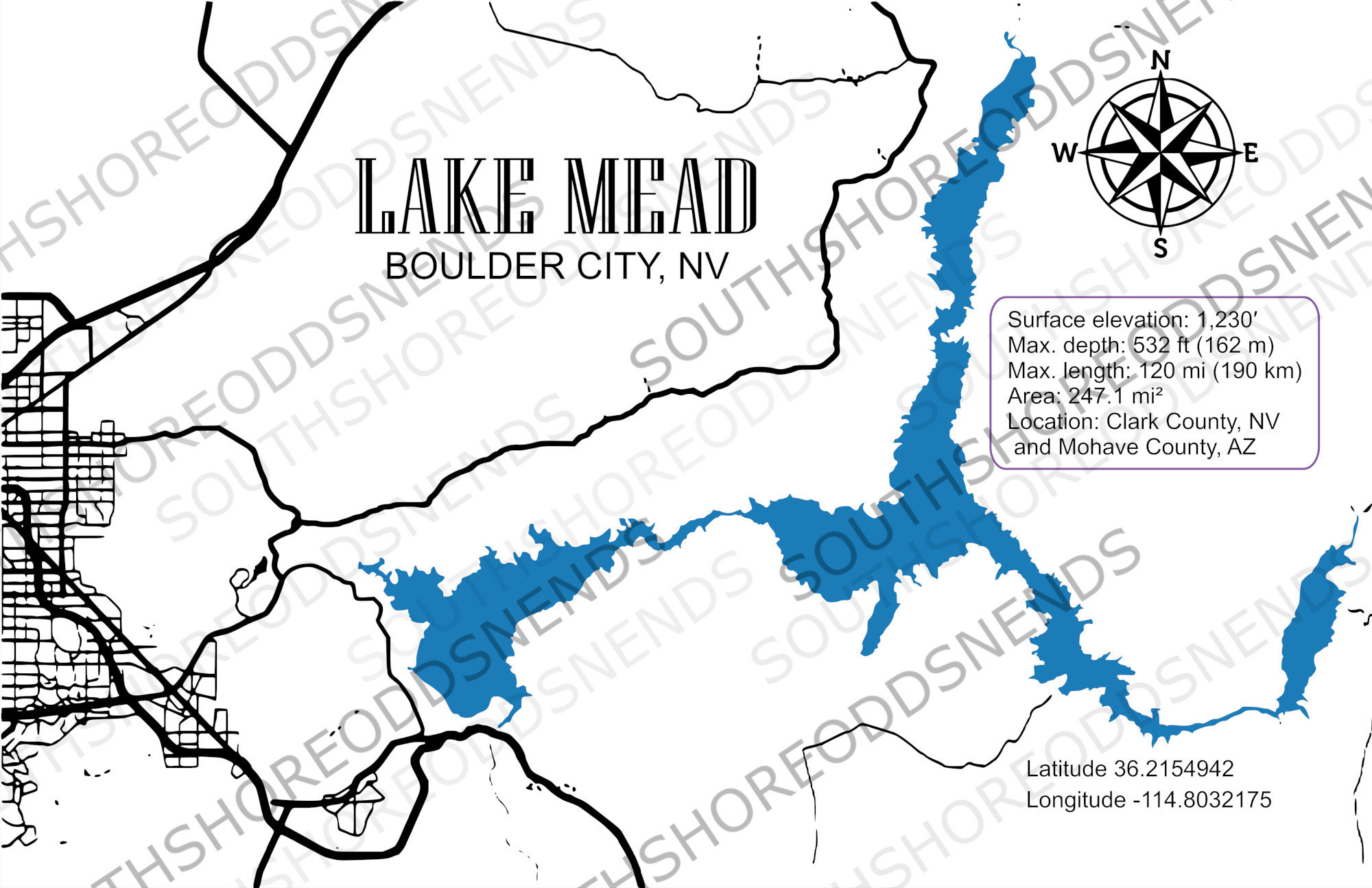Lake Mead Layered Map for Laser Cut or Papercut Png Pdf Svg Vector ...