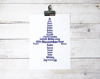 Phonetic Alphabet Airplane Art Print Aeronatical Wall Art | Etsy