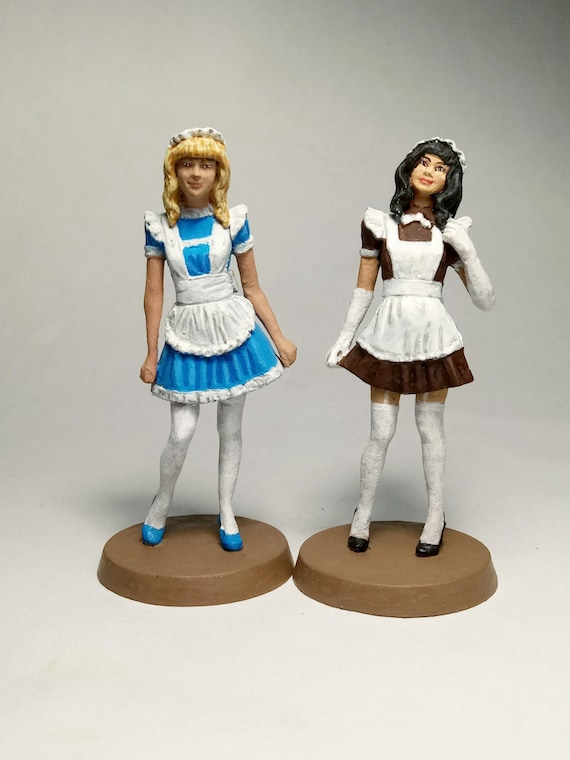 Japanese Maid Cafe Girls / Tin Figure Scale 1/35 | Etsy