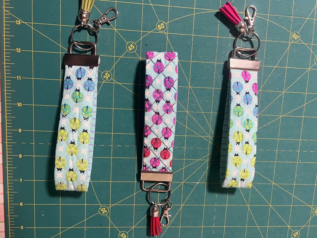 Tiny Beasts Ladybug Tula Pink Keyfob/ Cotton Wristlet Keychain/ Gift ...
