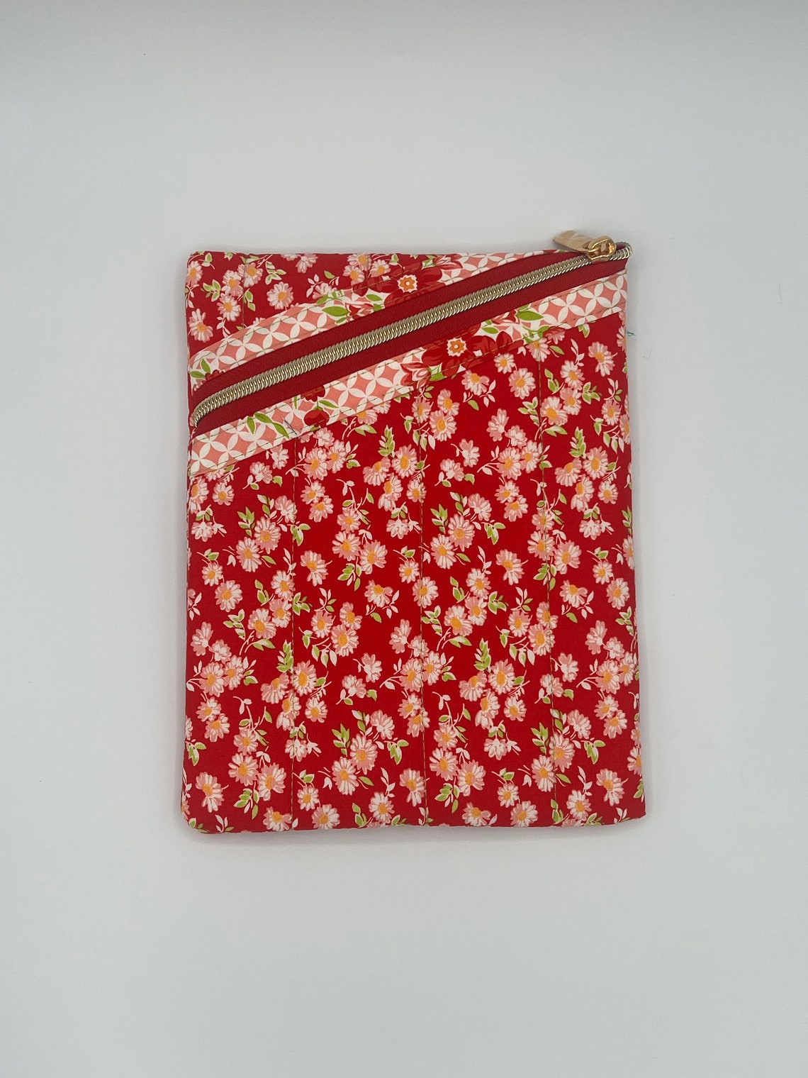 Flat Quilted Cross Zipper Pouch - Etsy