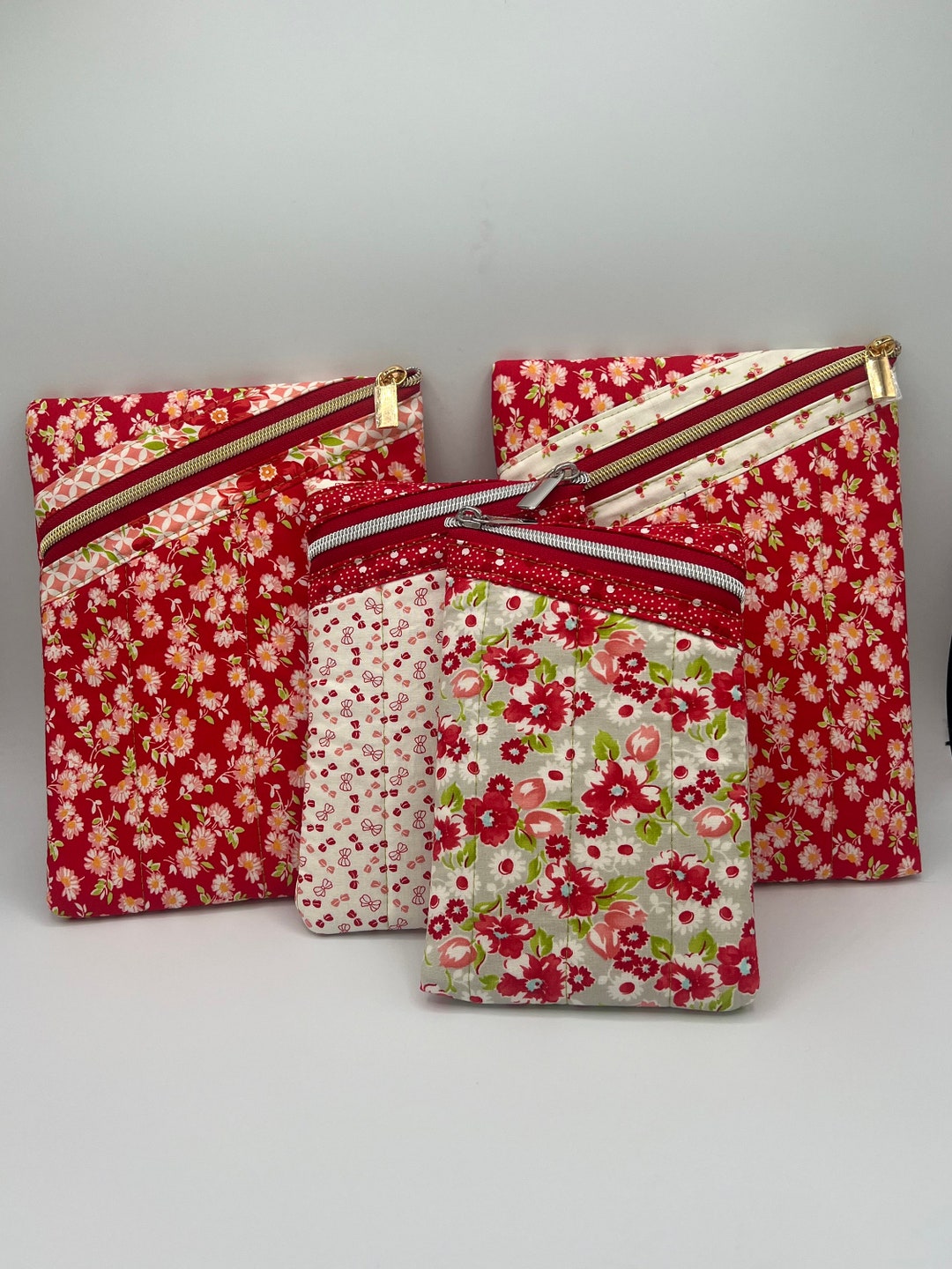 Flat Quilted Cross Zipper Pouch - Etsy